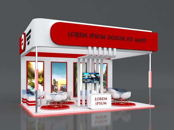 modelo 3d Booth Exhibition Stand Stall 8x6m Height 500 cm 3 Side Open ...