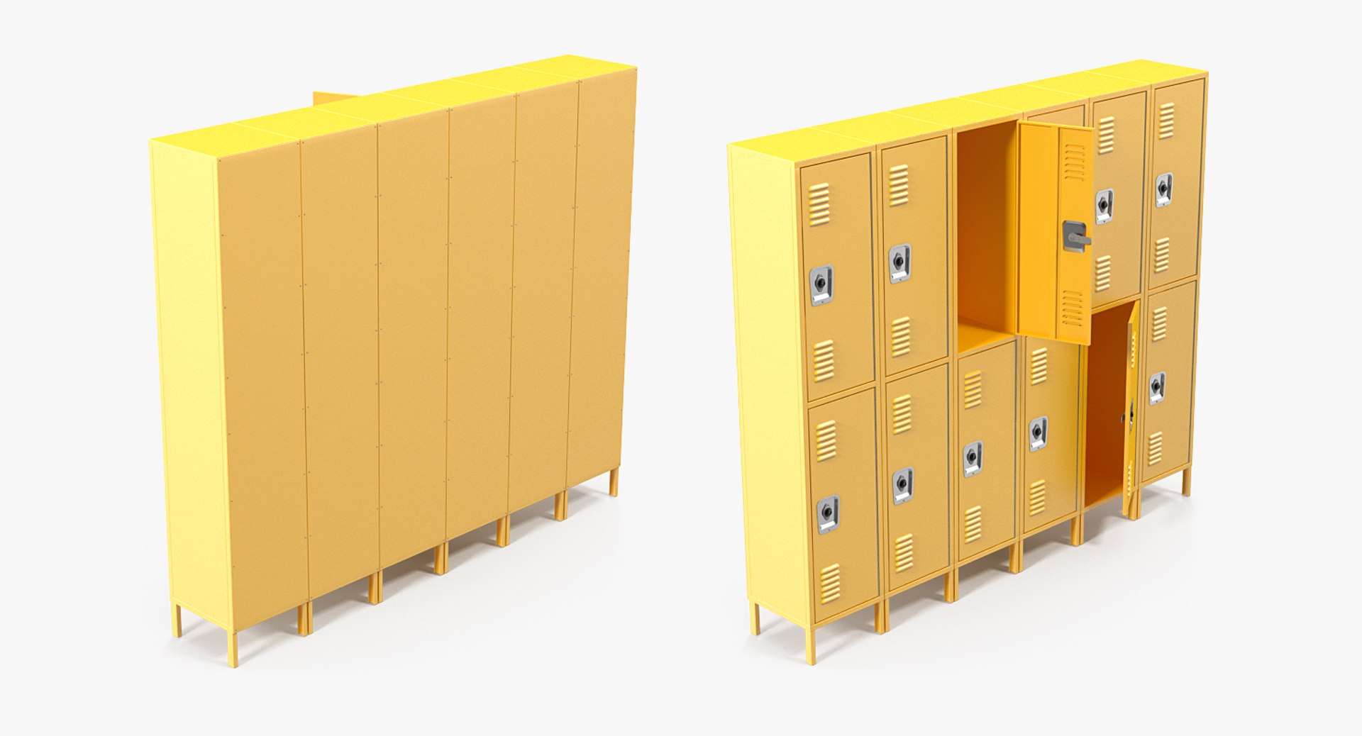 Commercial Lockers Row Model - TurboSquid 1423802
