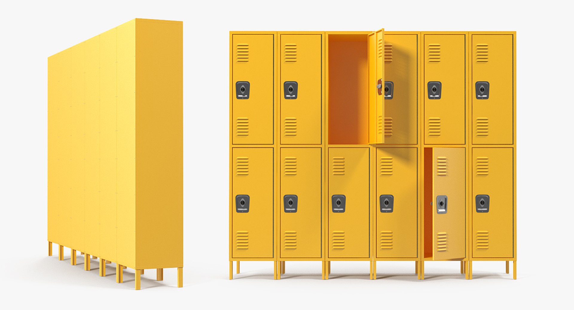 Commercial Lockers Row Model - TurboSquid 1423802