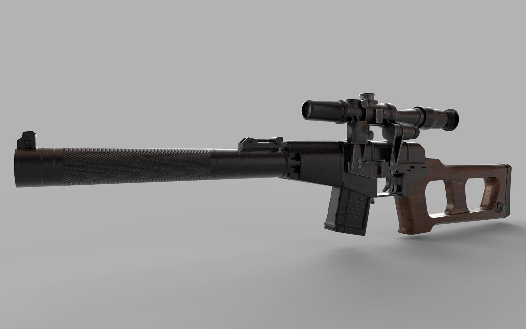 VSS Vintorez Rifle Low-poly 3D Model - TurboSquid 2118825