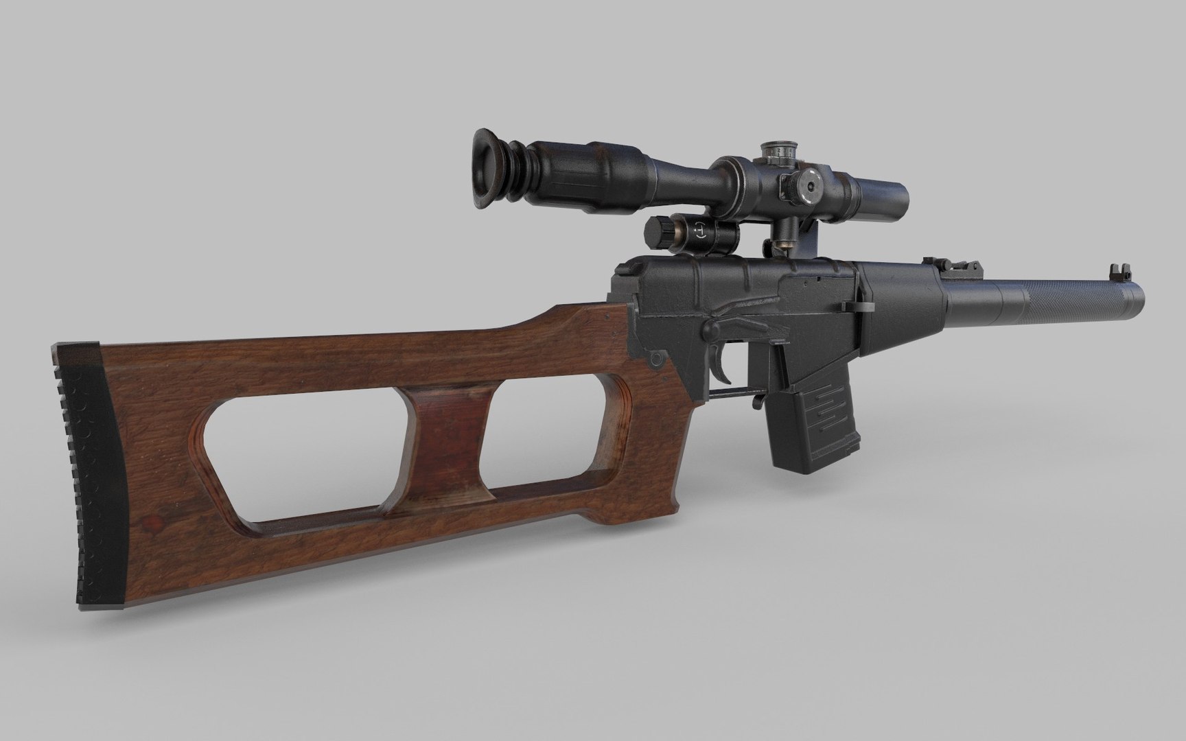 VSS Vintorez Rifle Low-poly 3D Model - TurboSquid 2118825