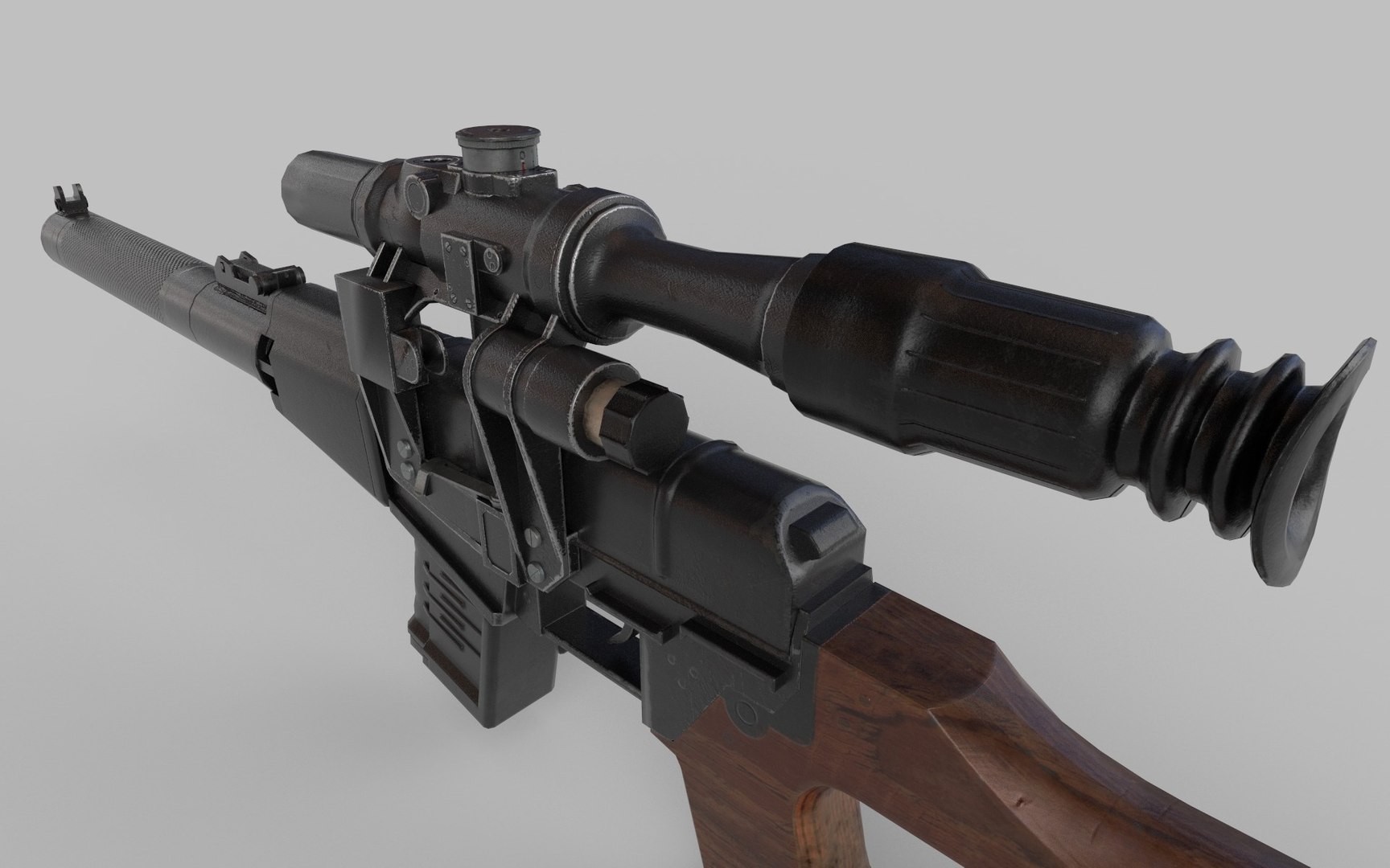 VSS Vintorez Rifle Low-poly 3D Model - TurboSquid 2118825