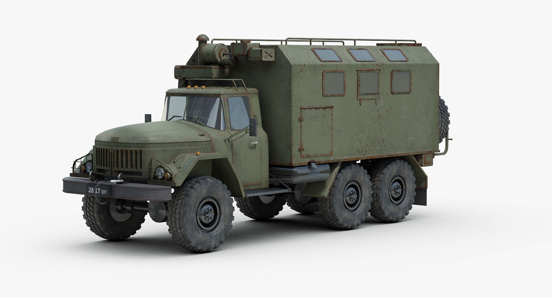 russian zil 131 kshm 3d model