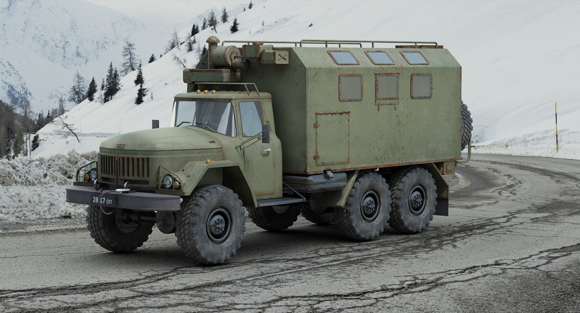 Russian Zil 131 Kshm 3d Model