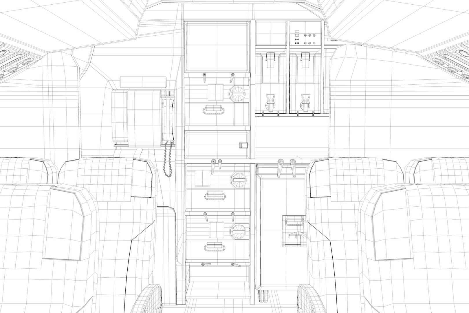 Airplane Cabin Model - TurboSquid 1307858