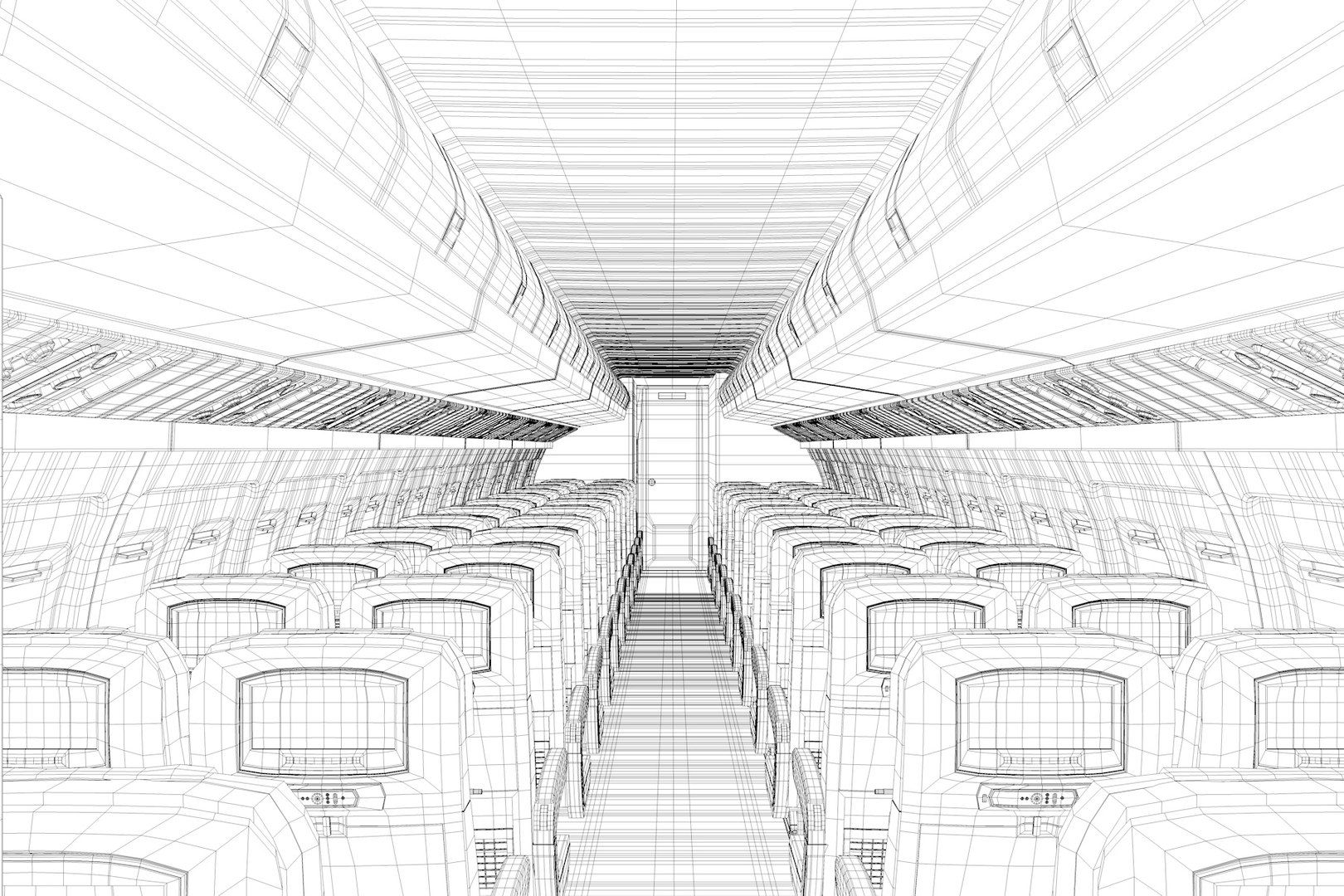 Airplane Cabin Model - TurboSquid 1307858