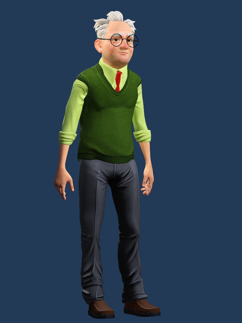 Cartoon Rigged Old Man Character 3D Model 3D Model - TurboSquid 2204681