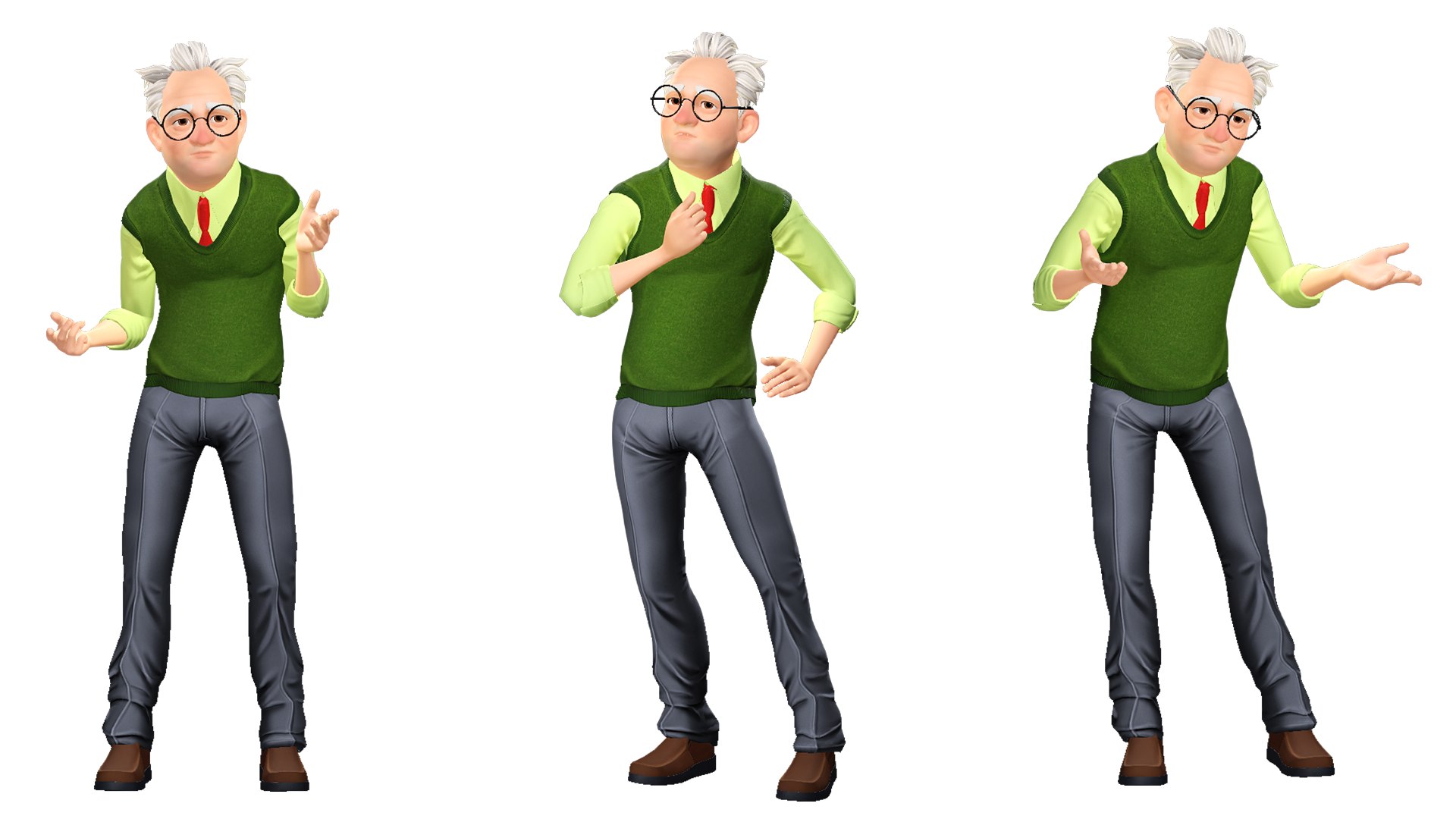 Cartoon Rigged Old Man Character 3D Model 3D Model - TurboSquid 2204681
