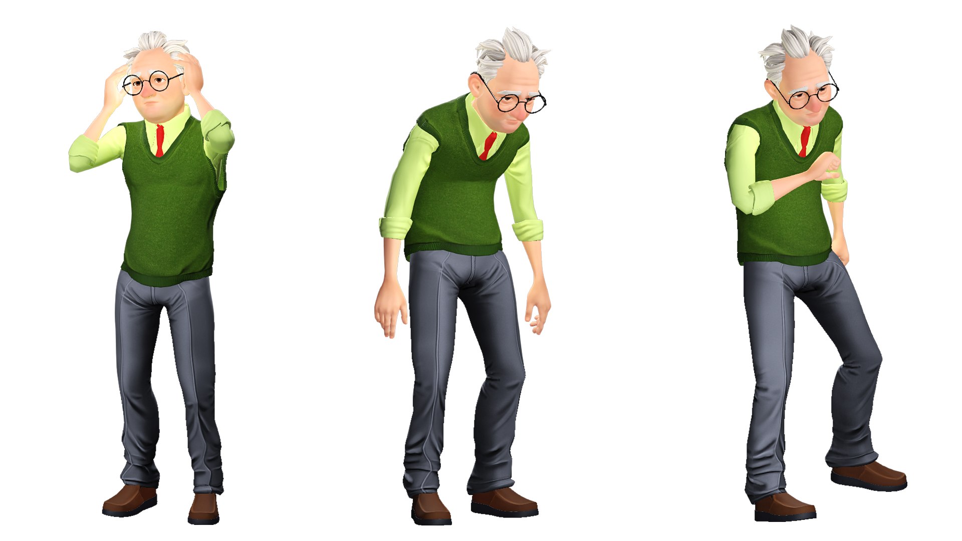 Cartoon Rigged Old Man Character 3D Model 3D Model - TurboSquid 2204681