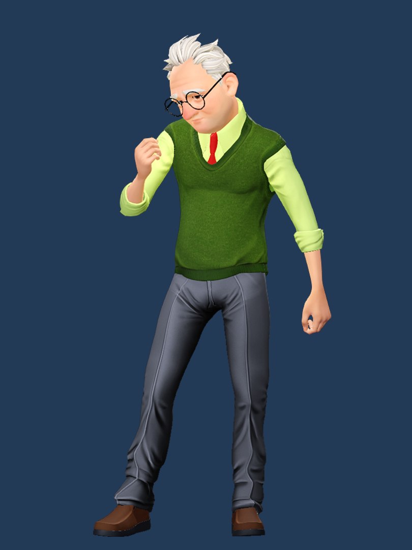 Cartoon Rigged Old Man Character 3D Model 3D Model - TurboSquid 2204681