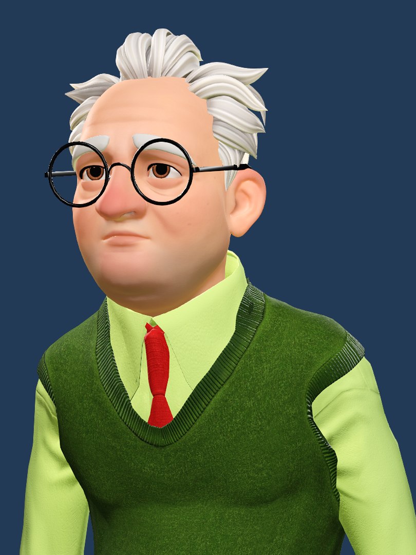 Cartoon Rigged Old Man Character 3D Model 3D Model - TurboSquid 2204681