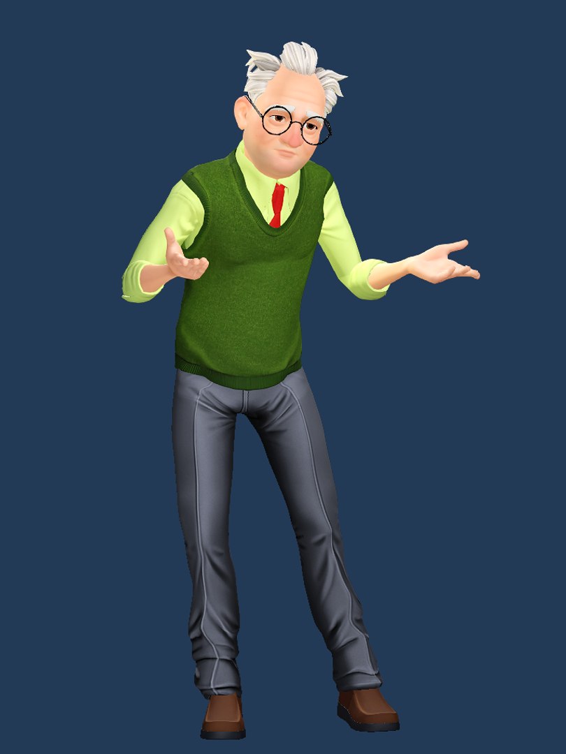 Cartoon Rigged Old Man Character 3D Model 3D Model - TurboSquid 2204681