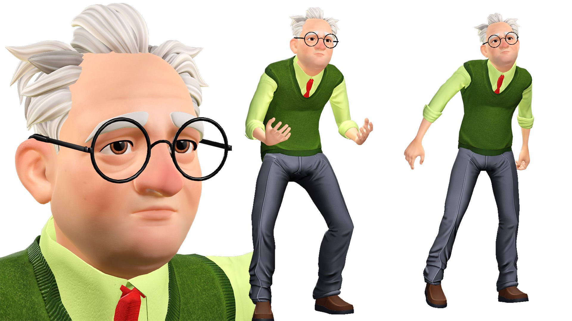 Cartoon Rigged Old Man Character 3D Model 3D Model - TurboSquid 2204681