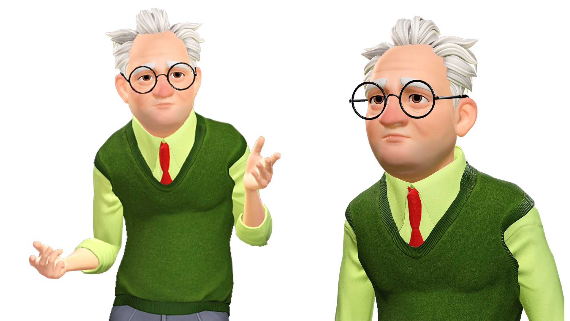 Cartoon Rigged Old Man Character 3D Model 3D Model - TurboSquid 2204681