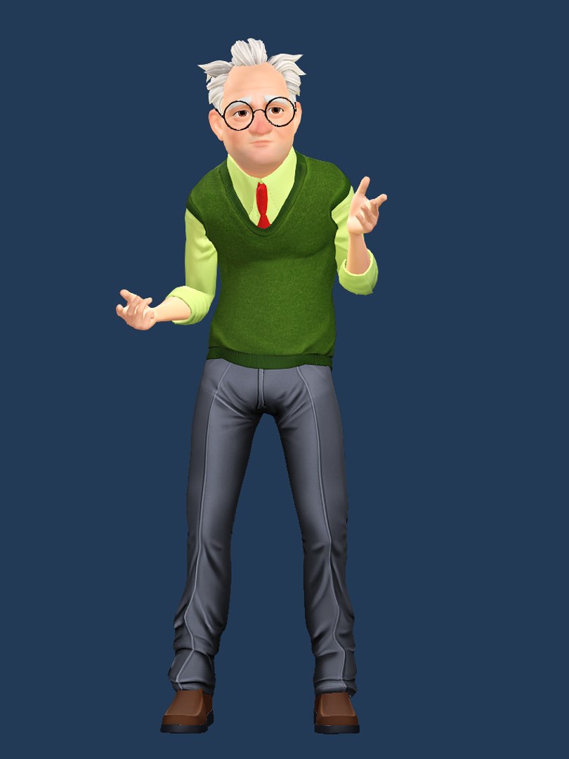 Cartoon Rigged Old Man Character 3D Model 3D Model - TurboSquid 2204681