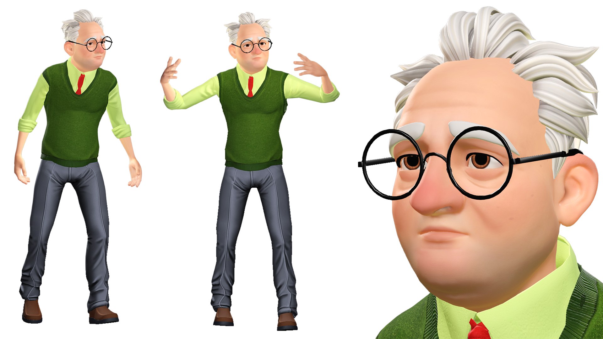 Cartoon Rigged Old Man Character 3D Model 3D Model - TurboSquid 2204681