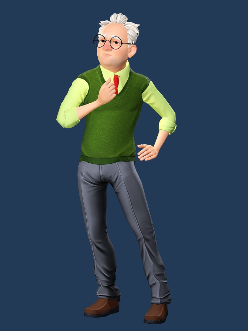 Cartoon Rigged Old Man Character 3D Model 3D Model - TurboSquid 2204681