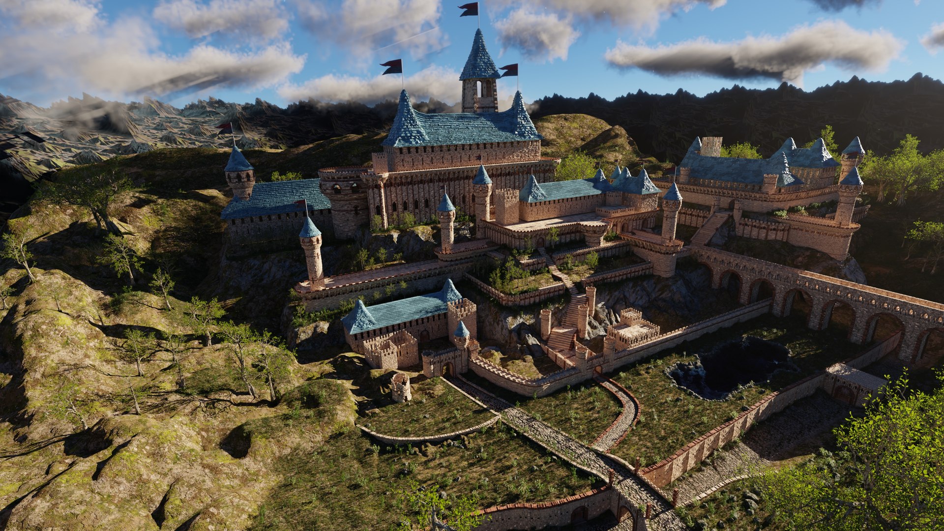 Castle Scene 3D - TurboSquid 2188640
