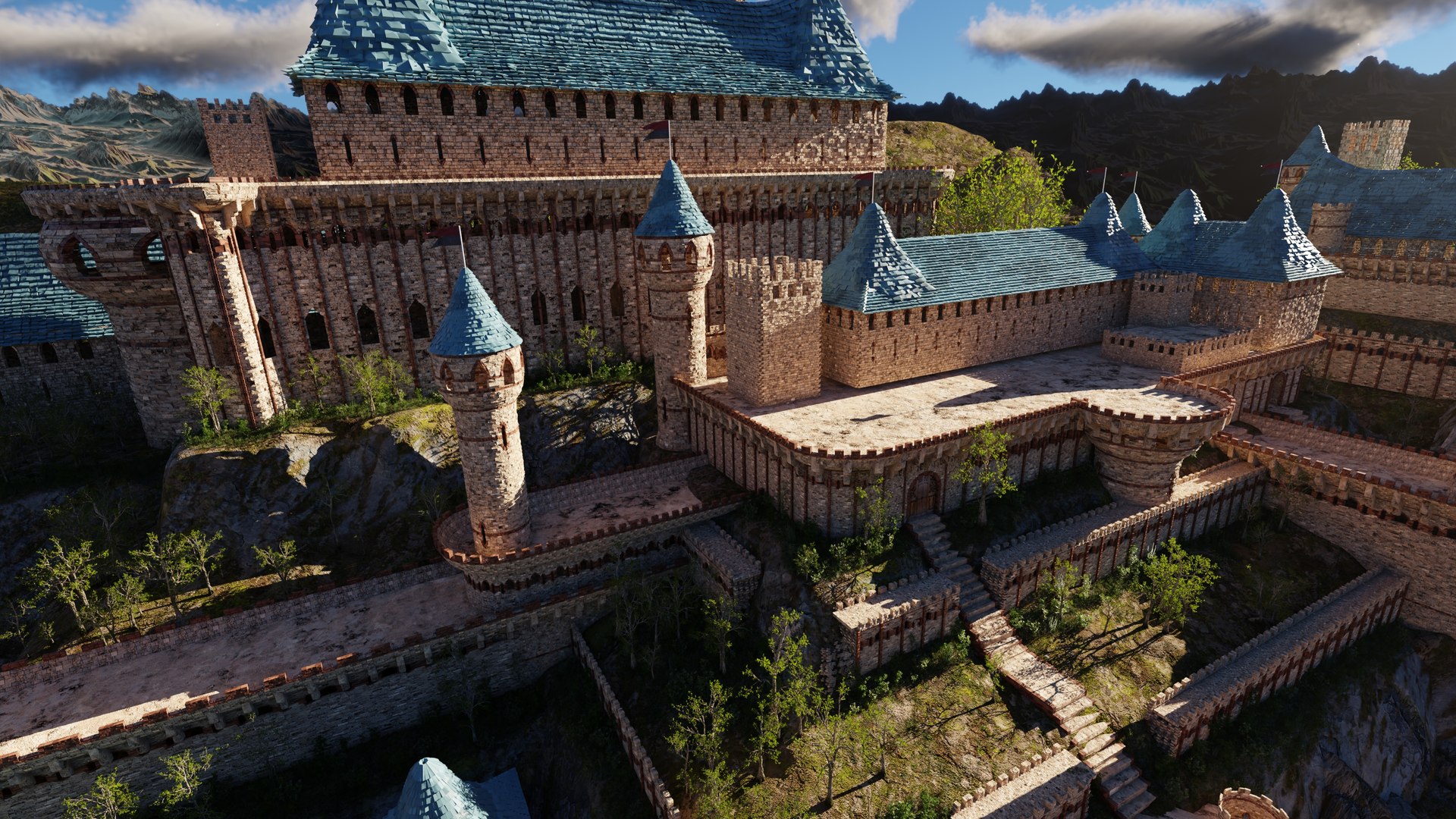 Castle Scene 3D - TurboSquid 2188640