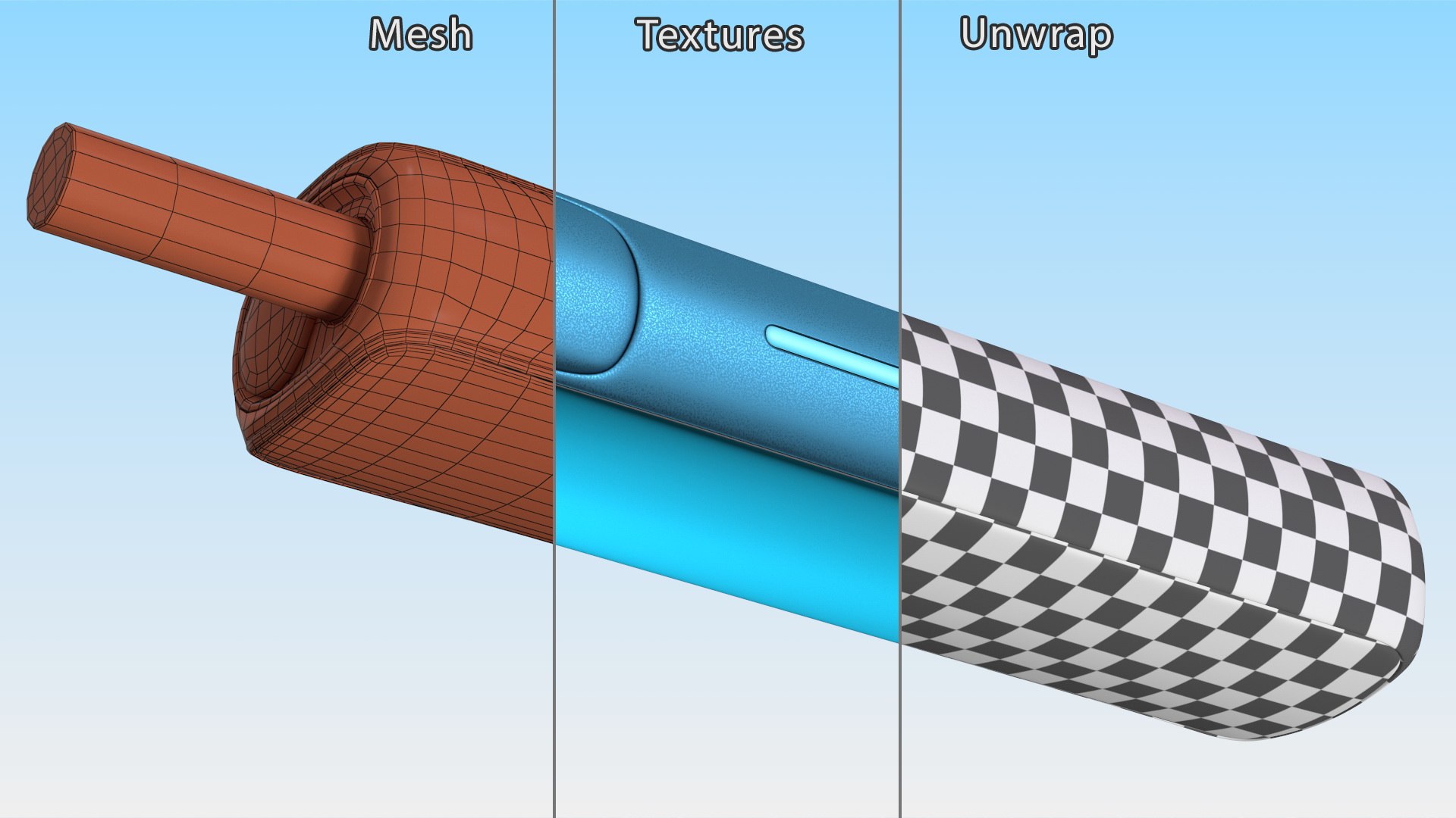 3D Lil Solid Blue With Stick Model - TurboSquid 2137519