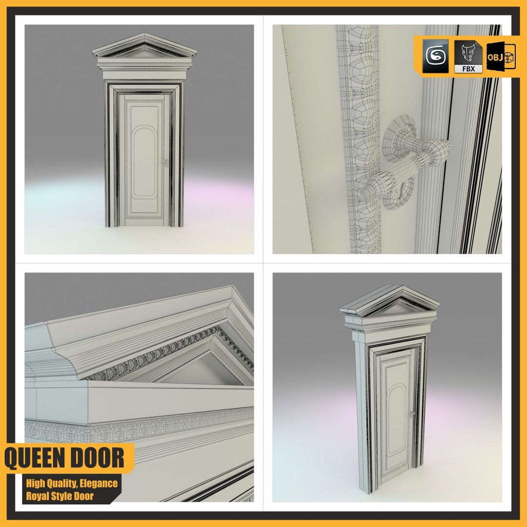 Queen Door 3d Model