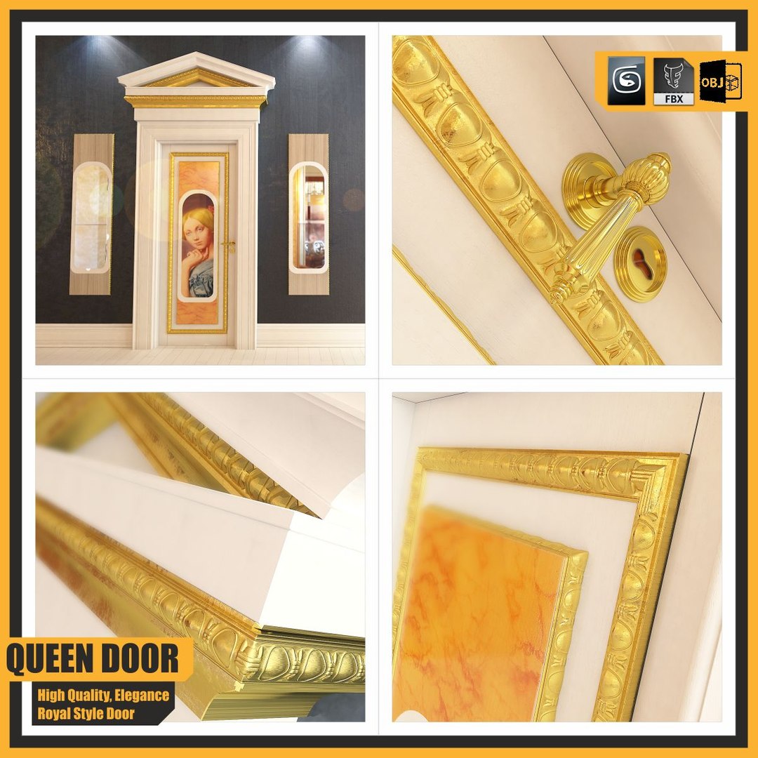 Queen Door 3d Model
