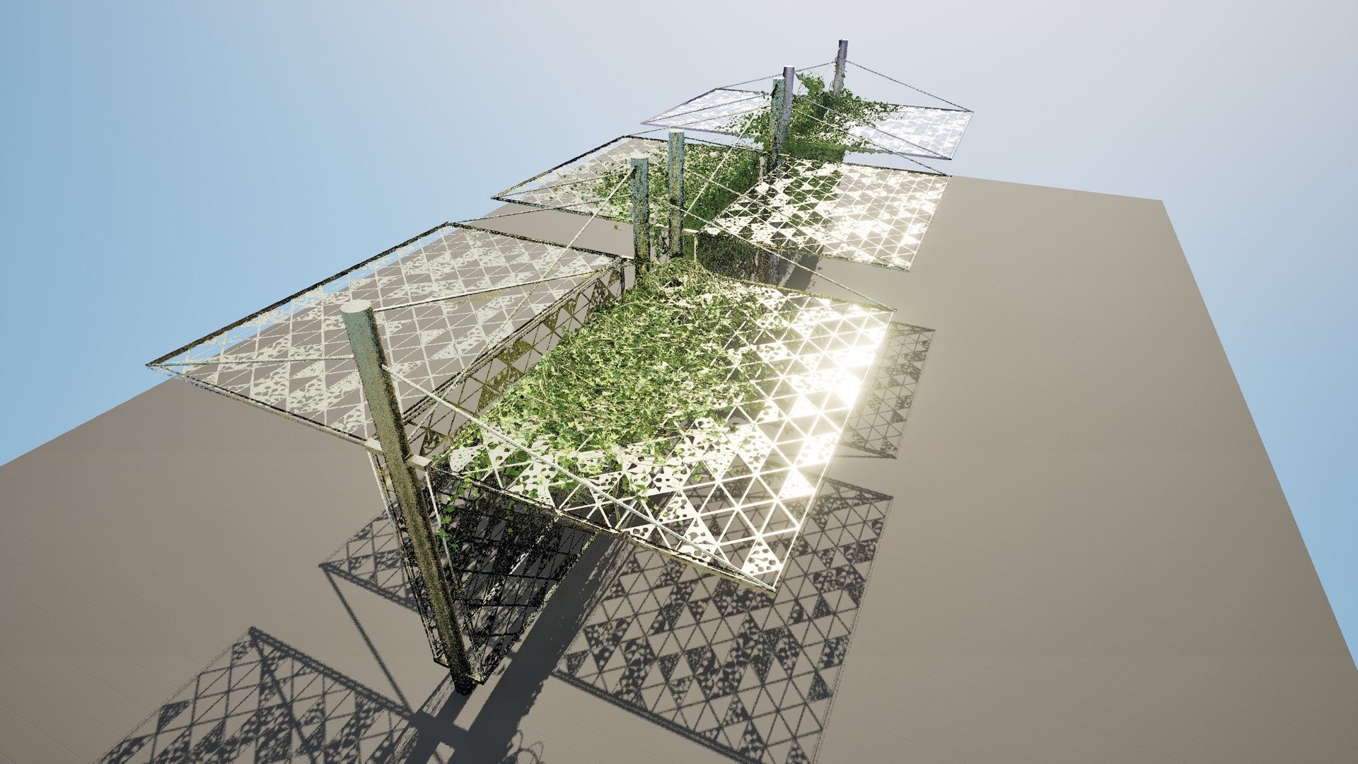 Oasis With Perforated Panel Shades And Lush Ivy Model - TurboSquid 2159544