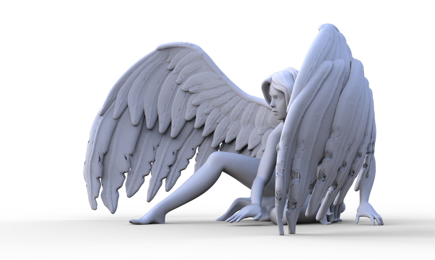3D Angel Sculpture Model - TurboSquid 1508824