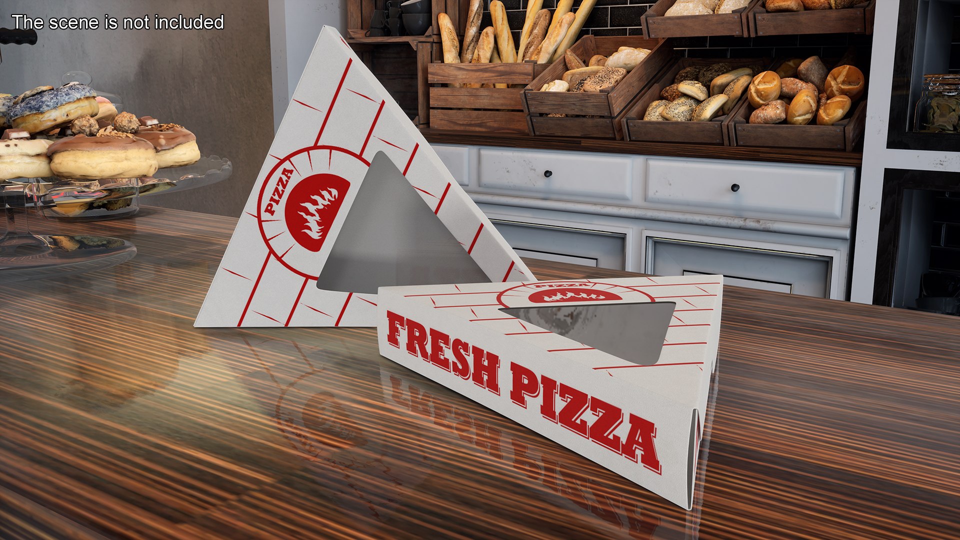 Triangle Pizza Slice Packaging Box With Window 3D Model - TurboSquid 2155957