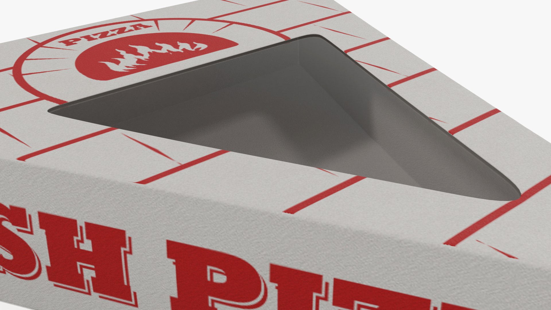 Triangle Pizza Slice Packaging Box With Window 3D Model - TurboSquid ...