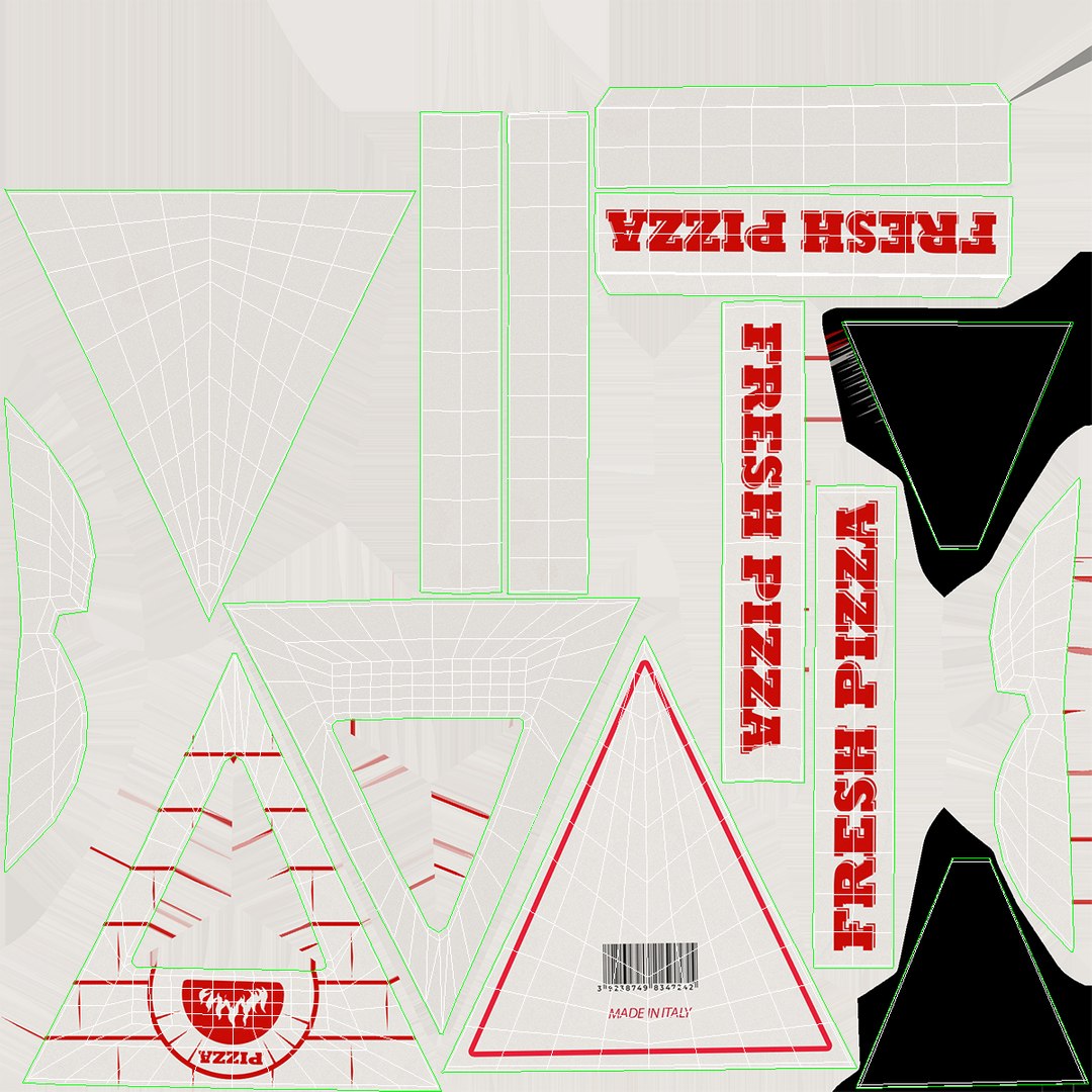 Triangle Pizza Slice Packaging Box With Window 3D Model - TurboSquid ...