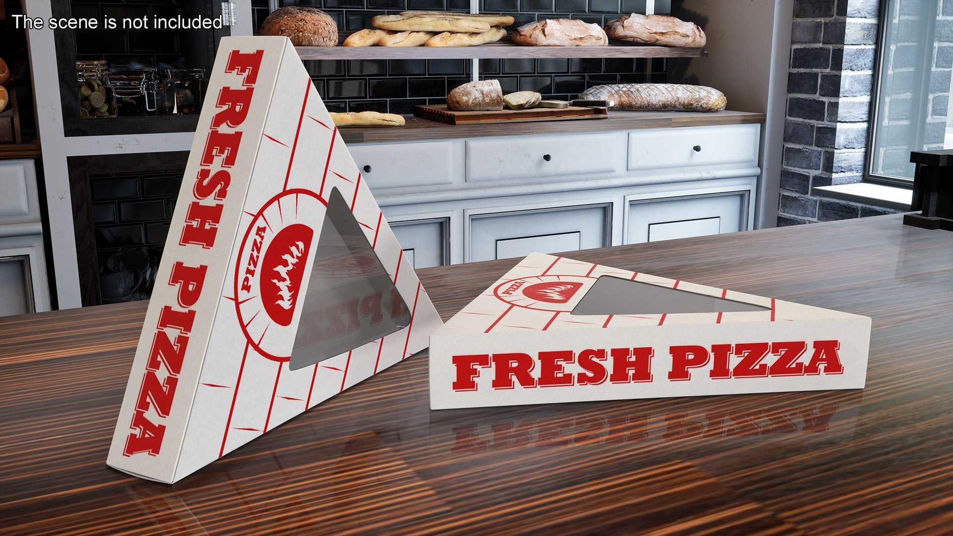 Triangle Pizza Slice Packaging Box With Window 3D Model - TurboSquid 2155957