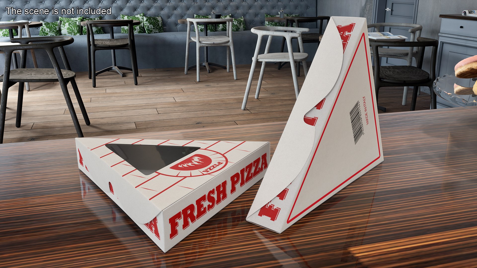 Triangle Pizza Slice Packaging Box With Window 3D Model - TurboSquid 2155957