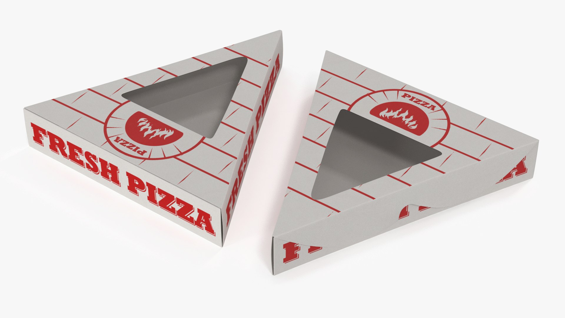 Triangle Pizza Slice Packaging Box With Window 3D Model - TurboSquid 2155957