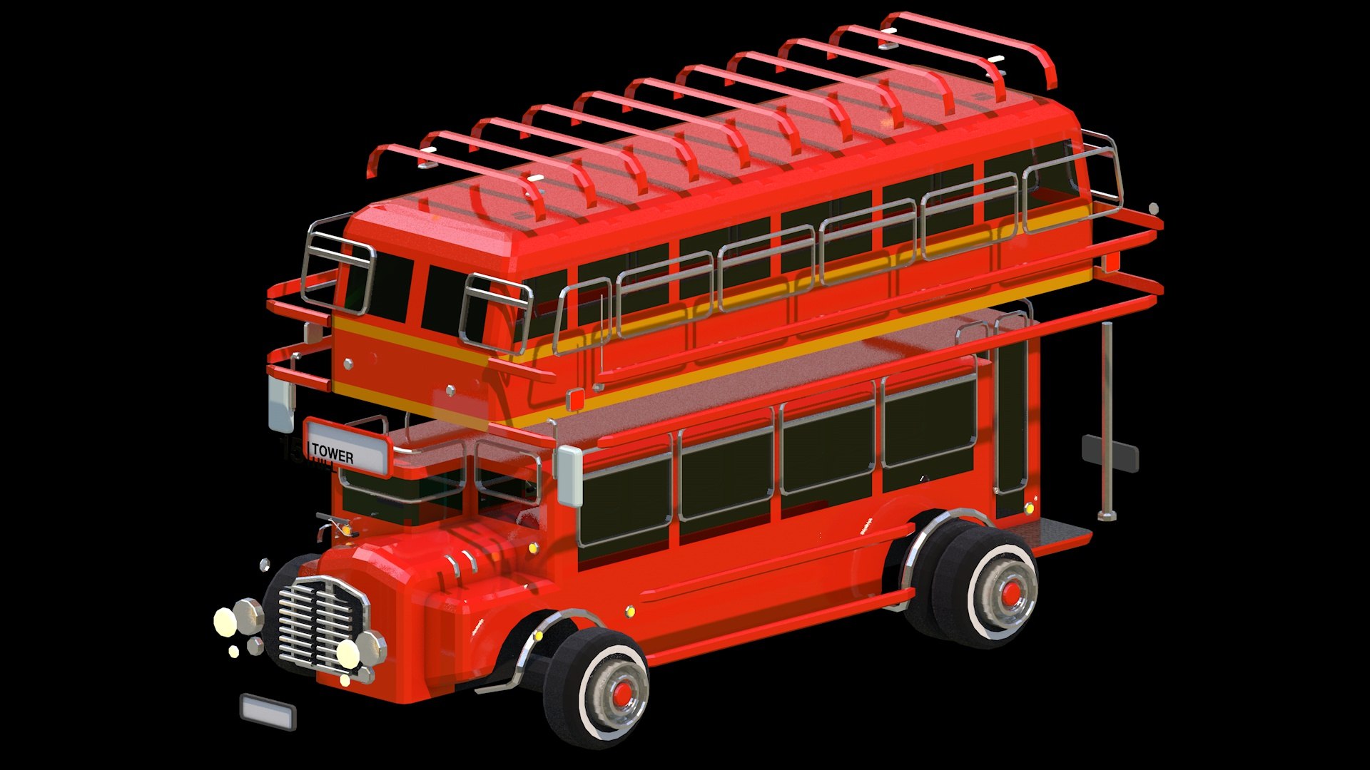 3D London Bus model - TurboSquid 2140455