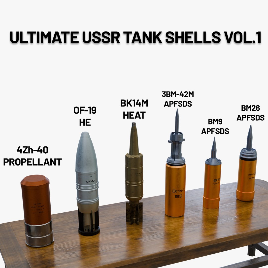 Ultimate USSR Tank Shells Vol 1 3D Model - TurboSquid 2343471
