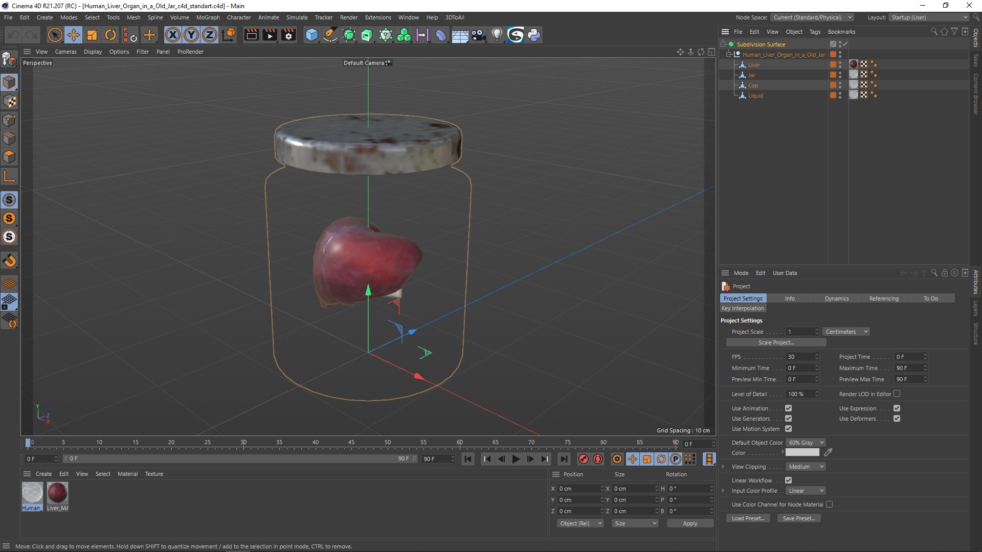 3D Human Liver Organ In A Old Jar Model - TurboSquid 2259006