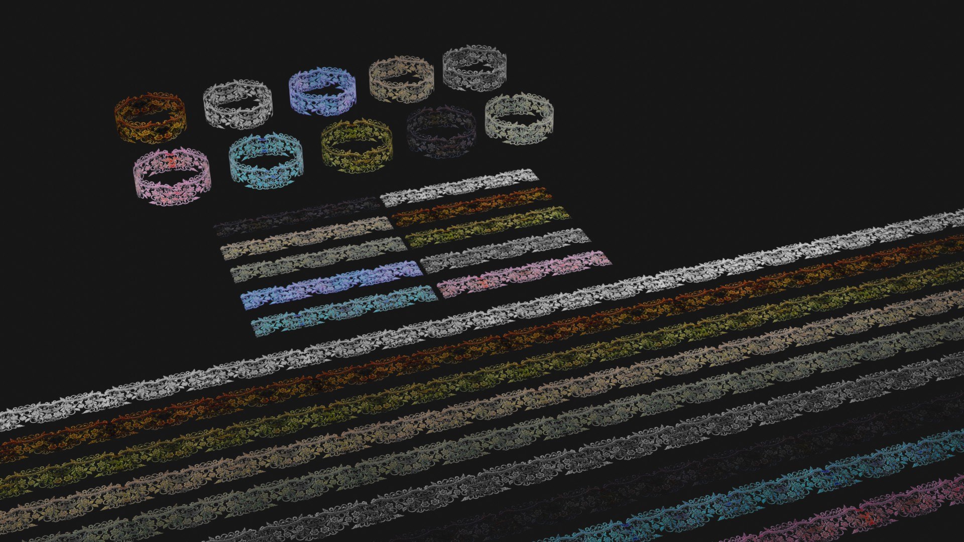 10 Lace Borders And Trims Materials Textures 3D Model - TurboSquid 2069869