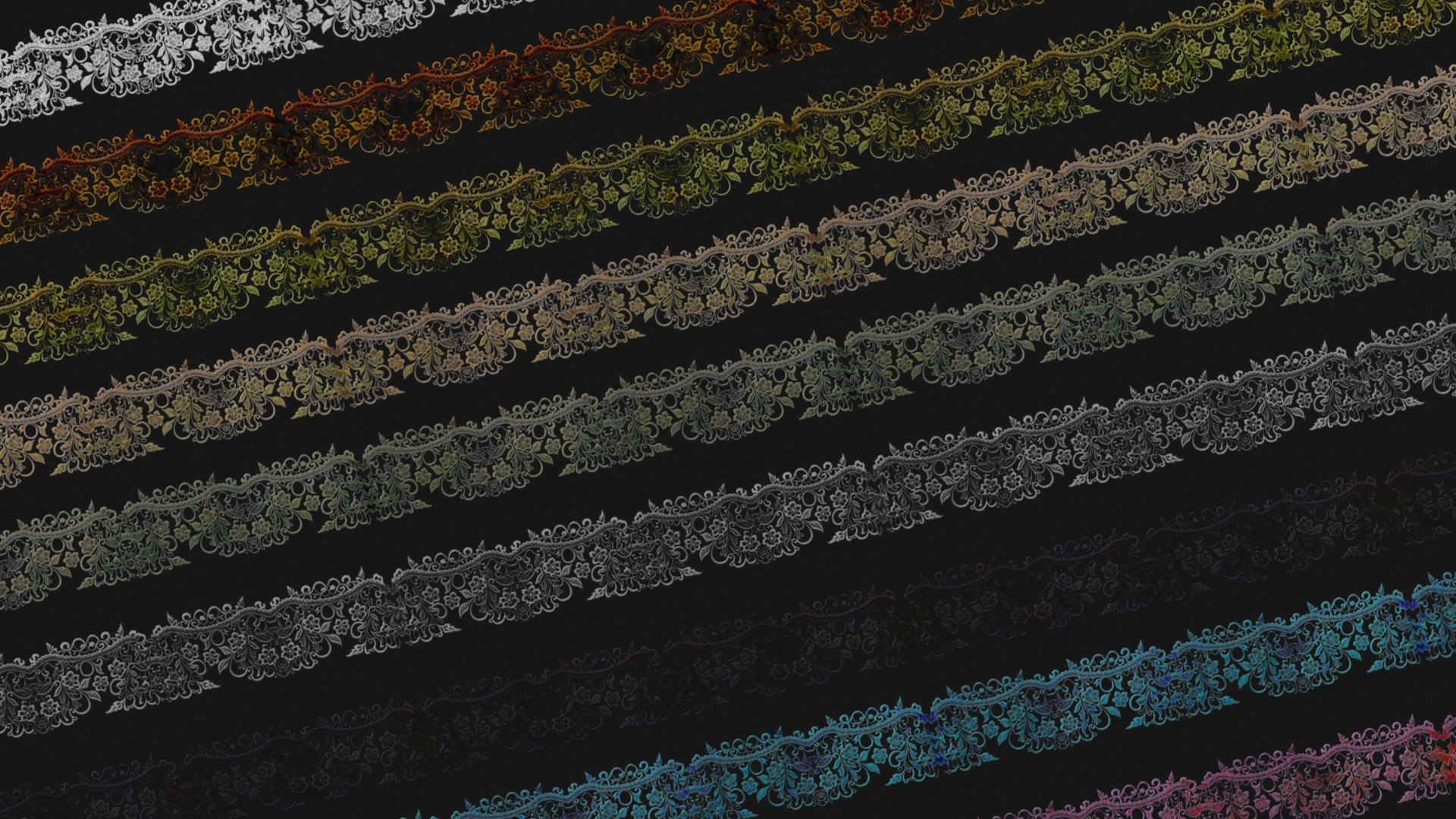 10 Lace Borders And Trims Materials Textures 3D Model - TurboSquid 2069869