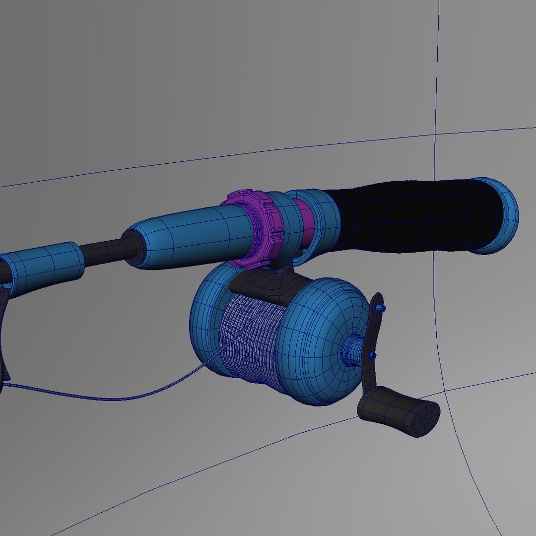 Simple Cartoon Fishing Pole Obj