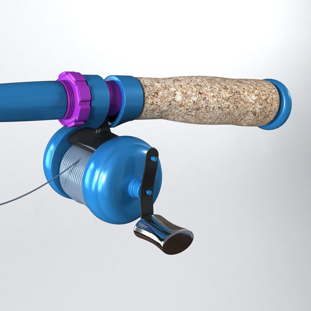 Simple Cartoon Fishing Pole Obj