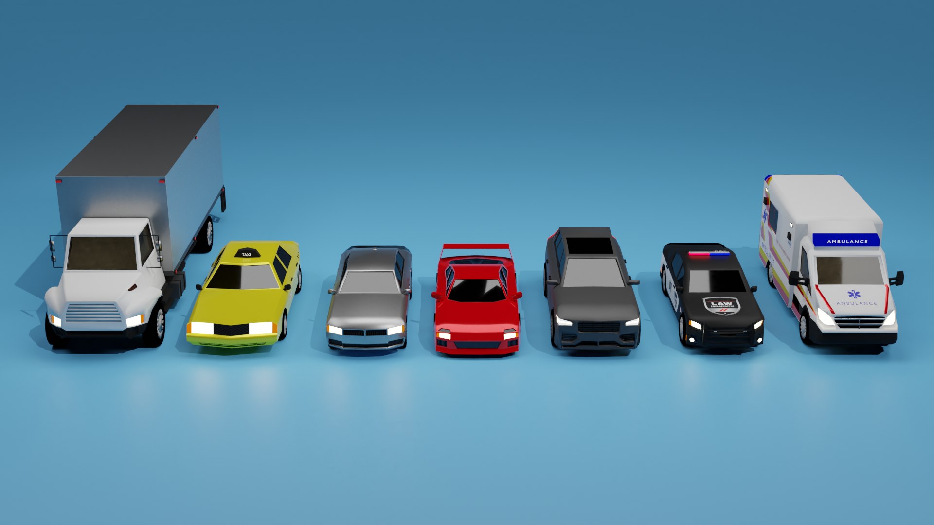 3D Rigged Low Poly Car Collection - TurboSquid 1770253
