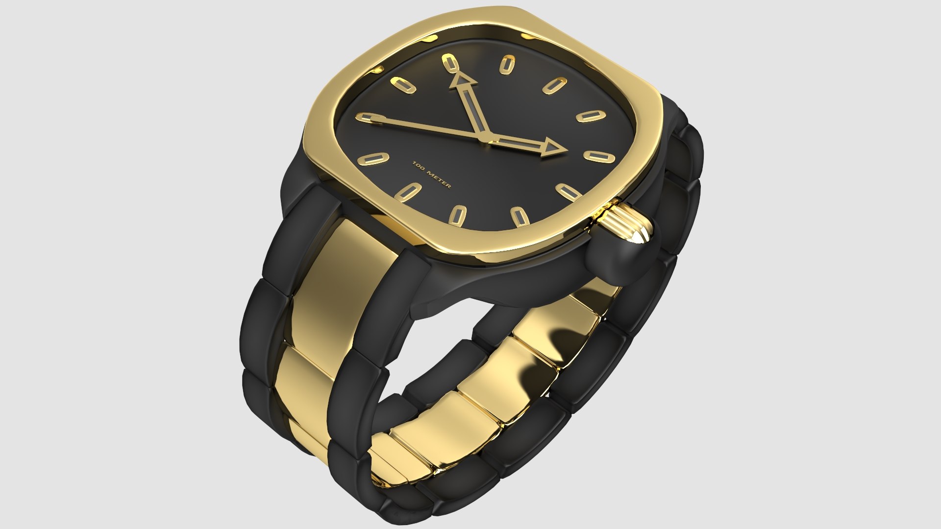 3D Metal Strap Watch Gun Gold Model - TurboSquid 2382678