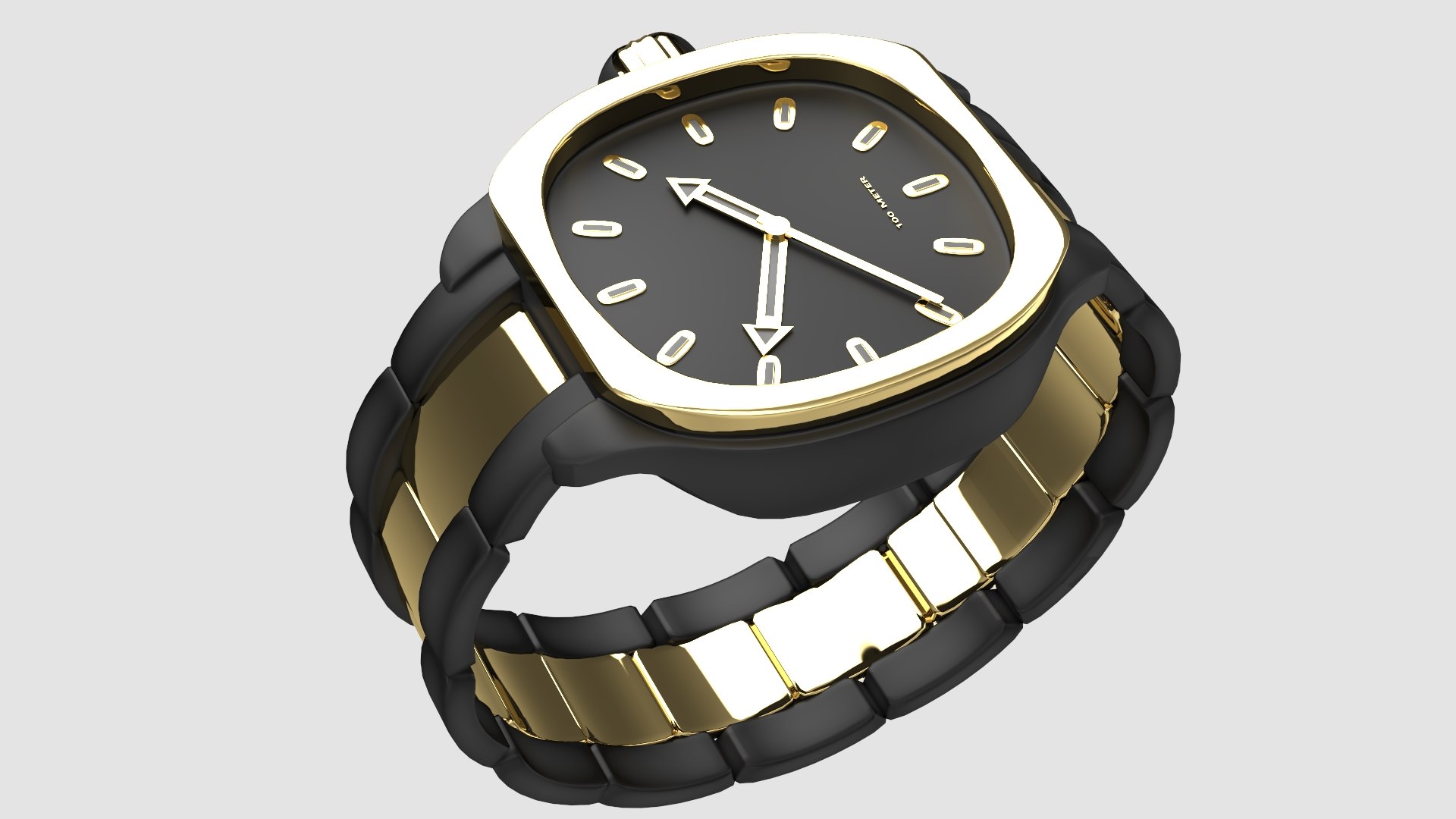 3D Metal Strap Watch Gun Gold Model - TurboSquid 2382678