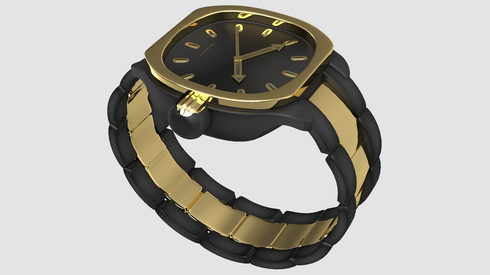 3D Metal Strap Watch Gun Gold Model - TurboSquid 2382678