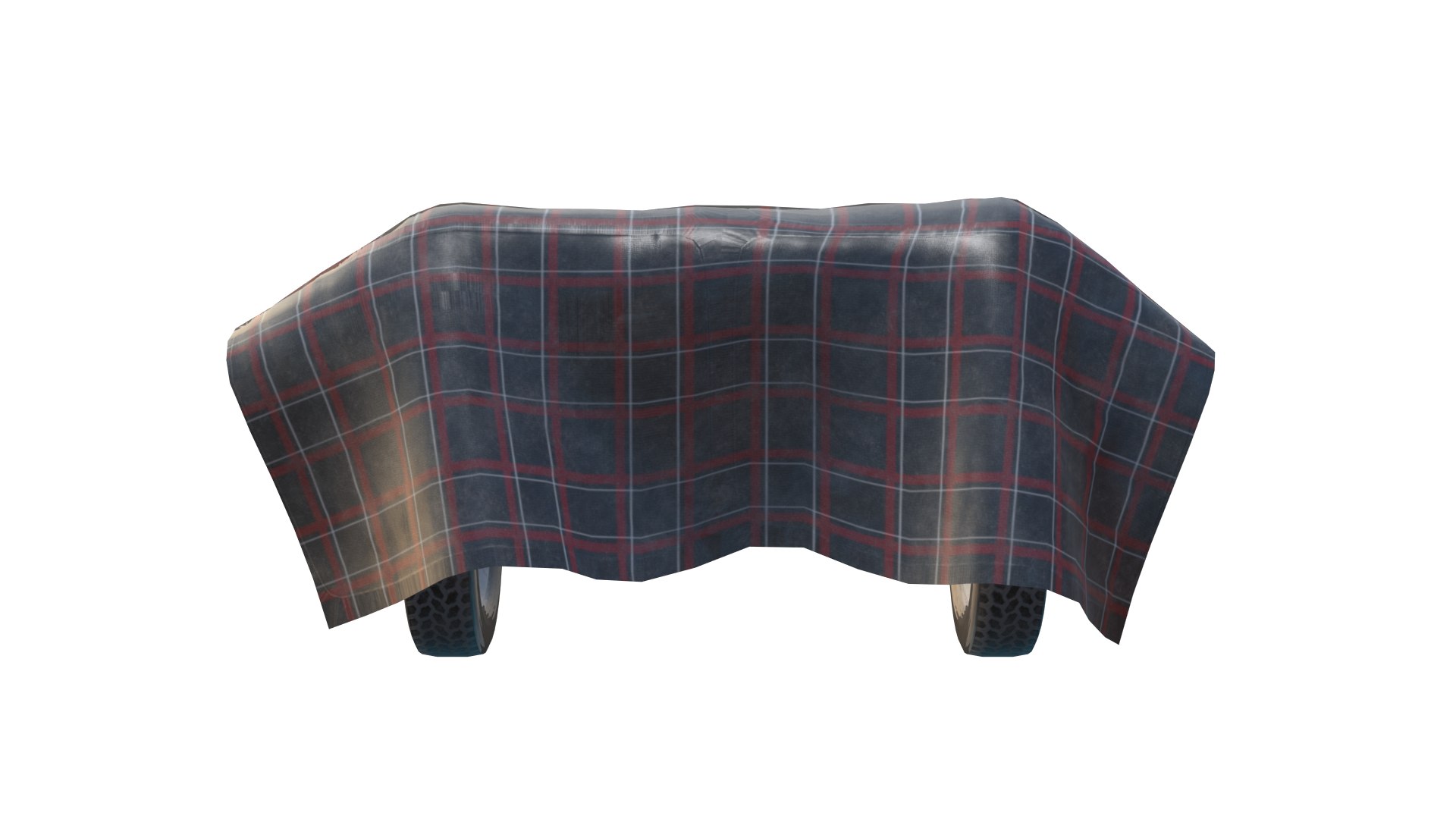 3D Low Poly Plaid Covered Wooden Cart 3D Model - TurboSquid 2297979