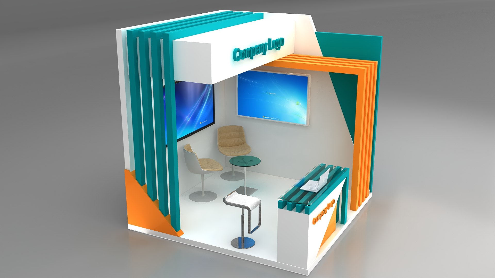3D Booth Des 3m X 3m Model - TurboSquid 2084928