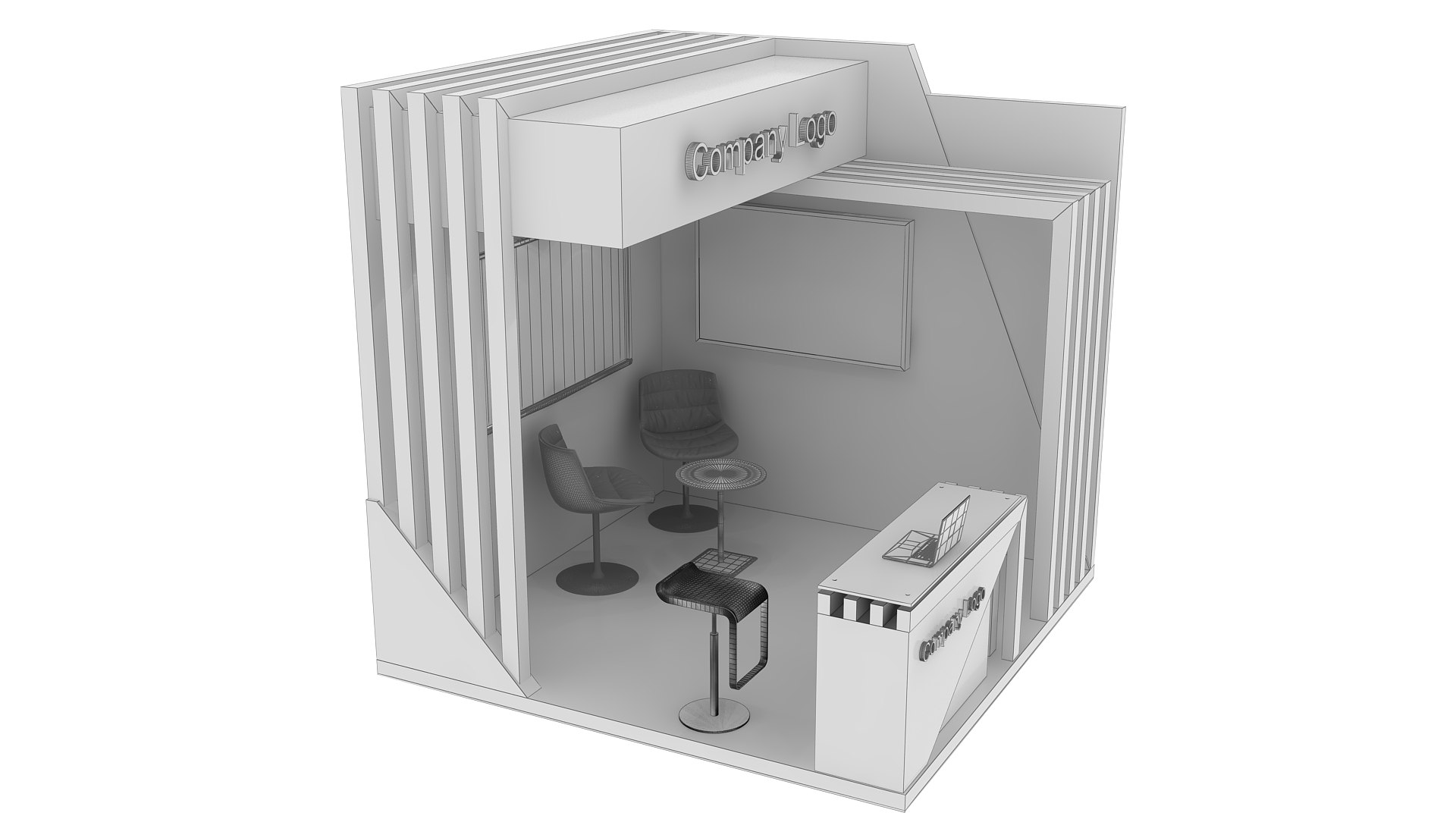3D Booth Des 3m X 3m Model - TurboSquid 2084928