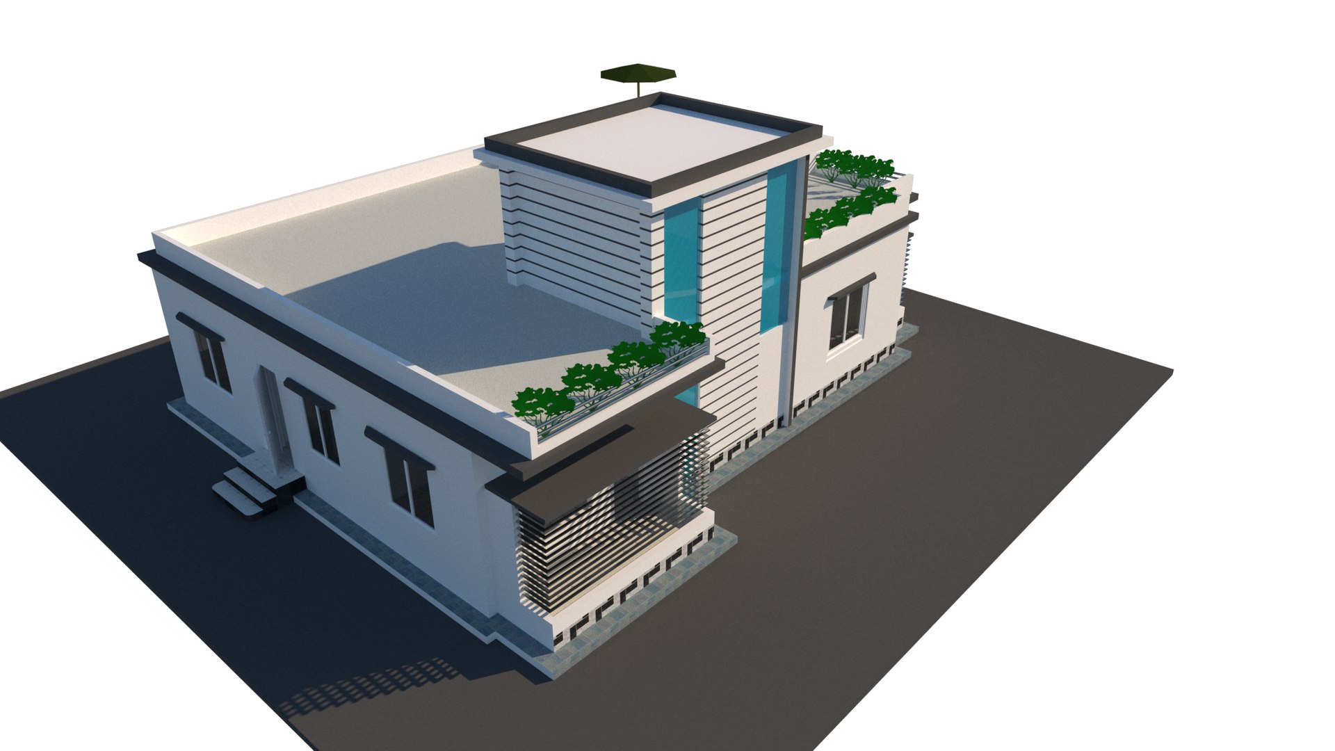 4 Bed Single Story House Complete design 3D model - TurboSquid 2109316