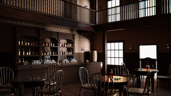 Western Saloon Interior 3D model - TurboSquid 1983526